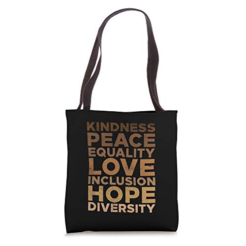 Kindness Peace Equality Black African Pride Melanin BLM Gift Tote Bag