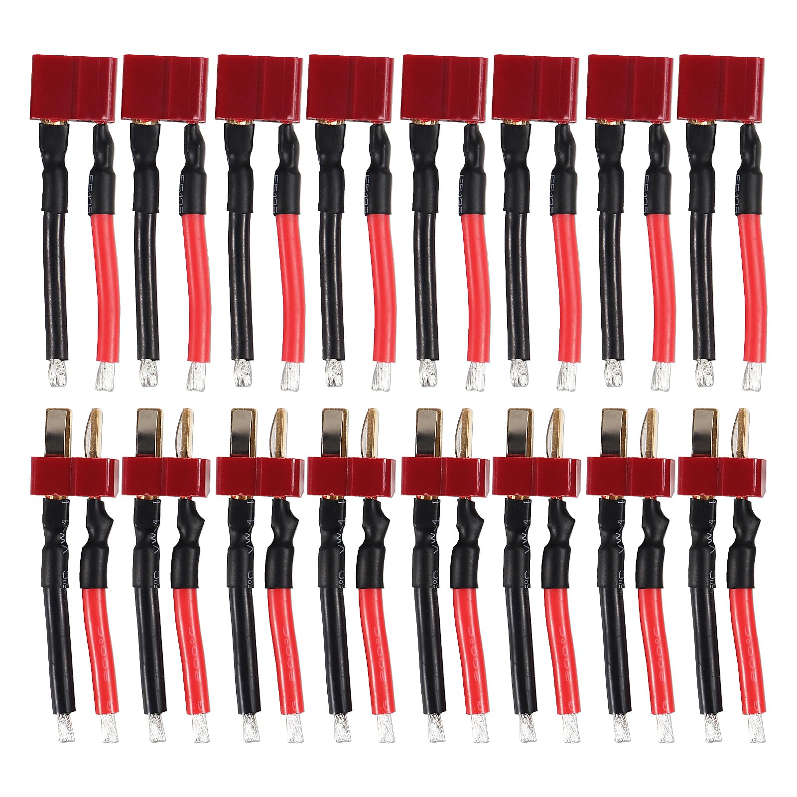 XIITIA 8 Pairs T Plug Female and Male Connector with 14AWG Silicon Wire, 53MM Extention Cable for RC Lipo Battery Cable Drone