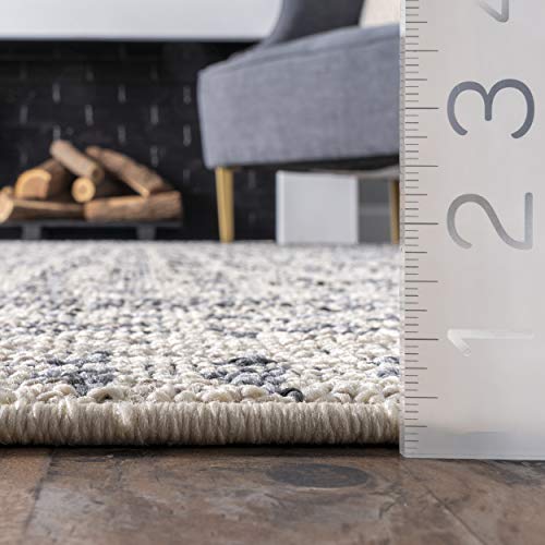 nuLOOM Elodie Distressed Diamonds Area Rug, 4' x 6', Light Grey