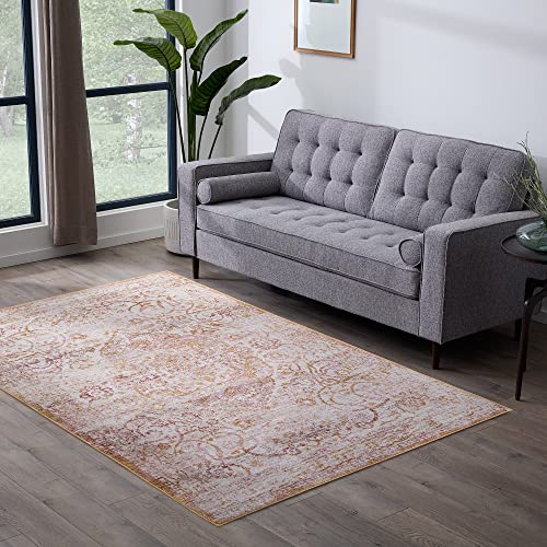 Edenbrook Area Rugs for Living Room - Cream Area Rug - Thick Pile Perfect for High Traffic Areas, 5x8 Rug