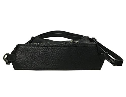Over-size Studded Skull Shoulder Bag for Women and Men, 3 Ways Multifunction Backpack Punk Rivet Crossbody Bags Handbag and Pursesr Bags (Black-skull)