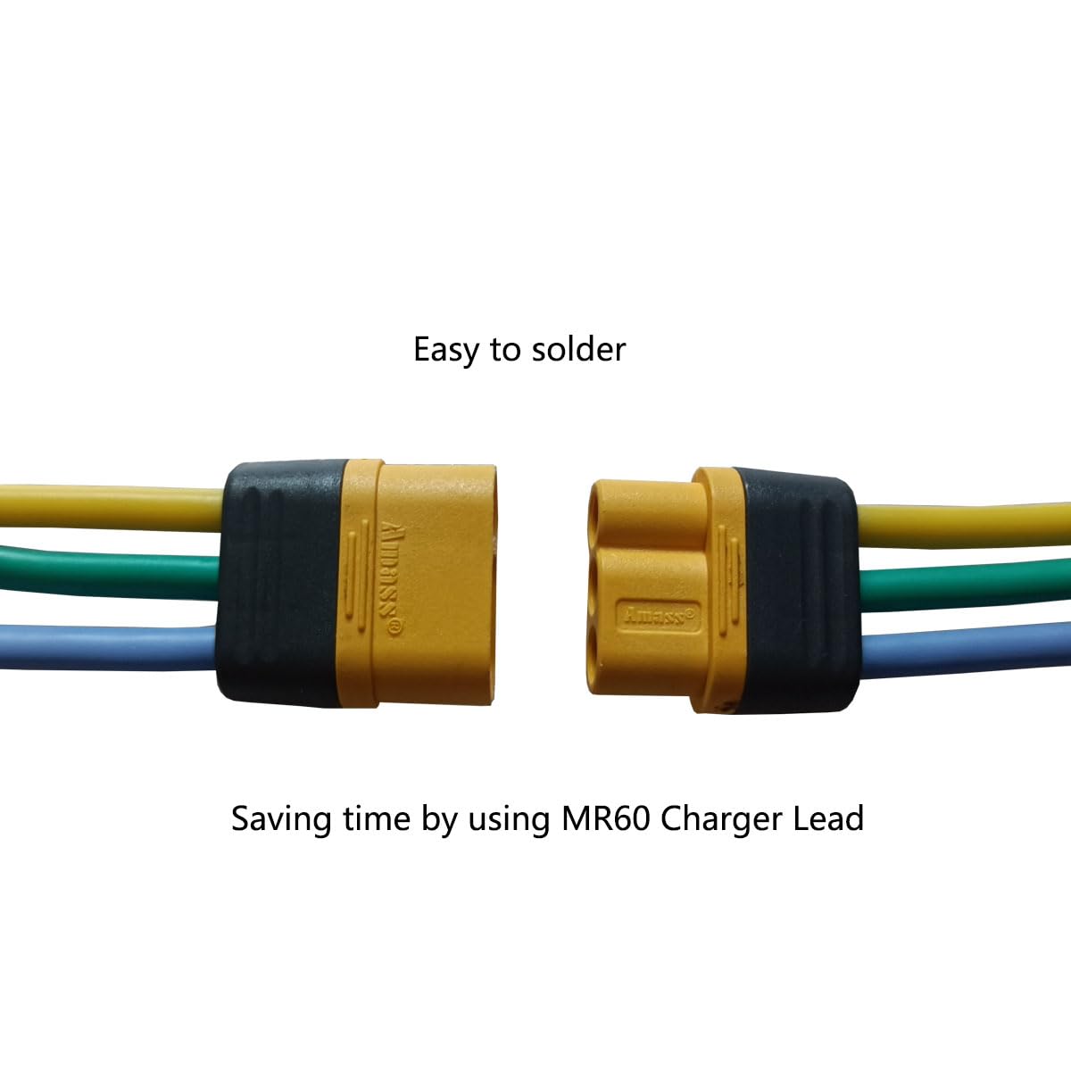 JINOARC 1Pair RC Charger Cable MR60 Pigtail Wire 14awg 100mm Female Male for FPV Drone Motor ESC