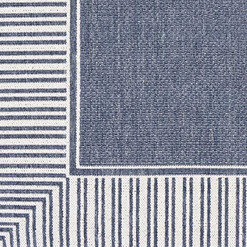 Artistic Weavers Hampshire Solid Border Outdoor Area Rug,8'10" Square,Denim