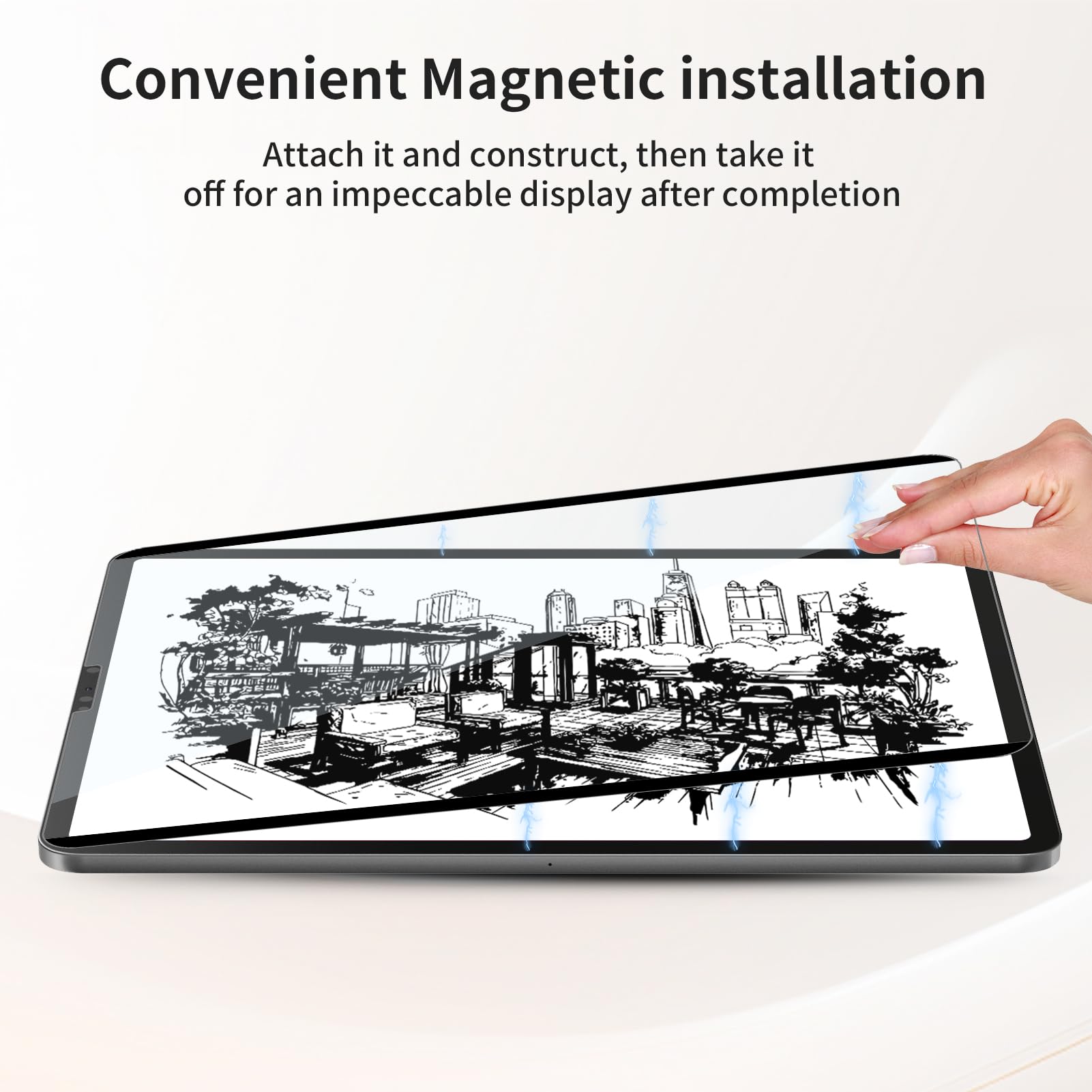 Softamm Paperfeel Magnetic Screen Protector for iPad Pro 12.9 Inch (2022/2021/2020/2018), Matte PET Film for Drawing & Writing Feel Like on Paper(Thin/Responsive/Detachable/Reusable)