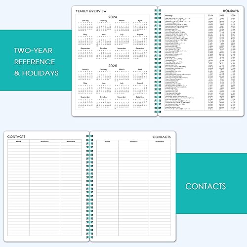 2024-2025 Planner - Weekly and Monthly Planner 2024-2025, Jul 2024 - Jun 2025, 8'' x 10'', 2024-2025 Planner, Twin-Wire Binding, Thick Paper, Flexible Cover - Lake Green