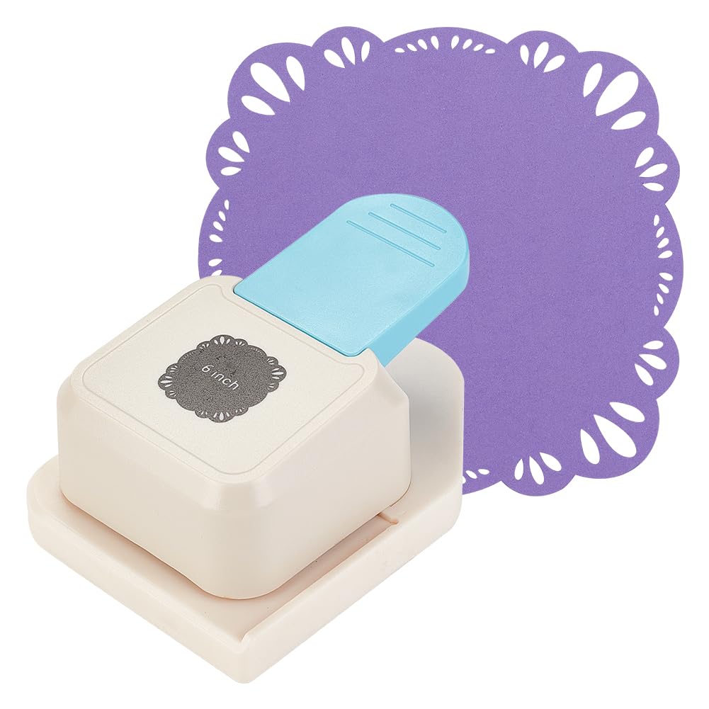 FINGERINSPIRE Paper Corner Punch 6 inch Full-Edge Paper Punch Raindrop Wreath Shape Embossing Punch Square Lever Action Craft Puncher for Photo Card Making Paper Cutter Scrapbooking Supplies
