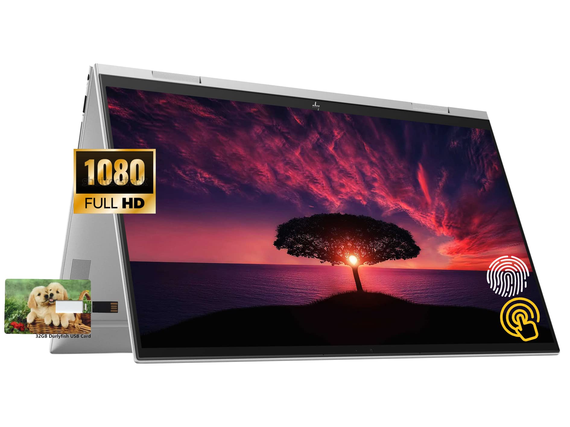 HP Envy x360 2-in-1 Convertible Business Laptop,15.6 FHD Touchscreen,Intel Core i5-1155G7 Processor,Windows 10 Pro,32GB RAM 1TB SSD,Thunderbolt 4,Backlit Keyboard,Fingerprint,32GB Durlyfish USB Card