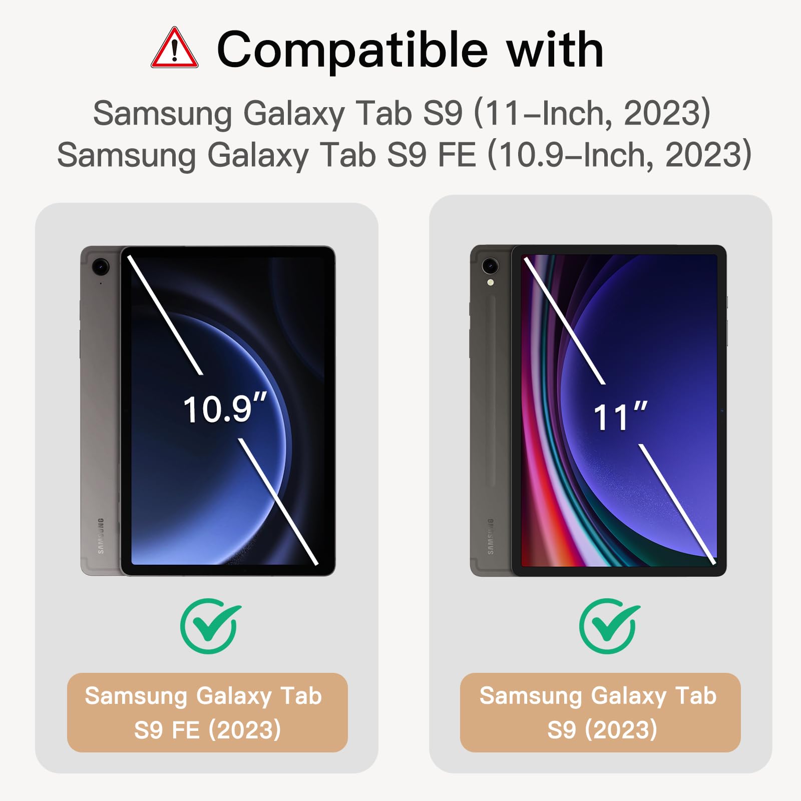 JETech Paper Screen Protector for Samsung Galaxy Tab S9 11-Inch, Galaxy Tab S9 FE 10.9-Inch, Anti-Glare, Matte PET Film for Drawing, 1-Pack