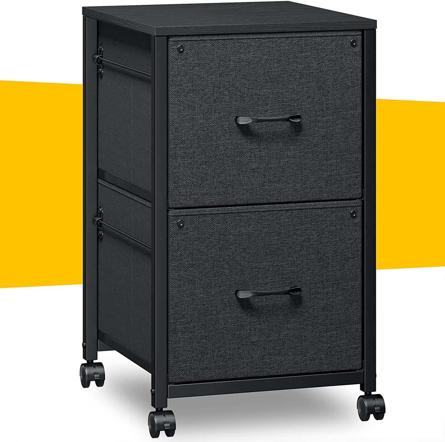 Raybee File Cabinets for Home Office 2 Drawer File Cabinet Filing Cabinets for Home Office Small File Cabinet on Wheels Office File Cabinets Fabric,for Letter/Legal / A4