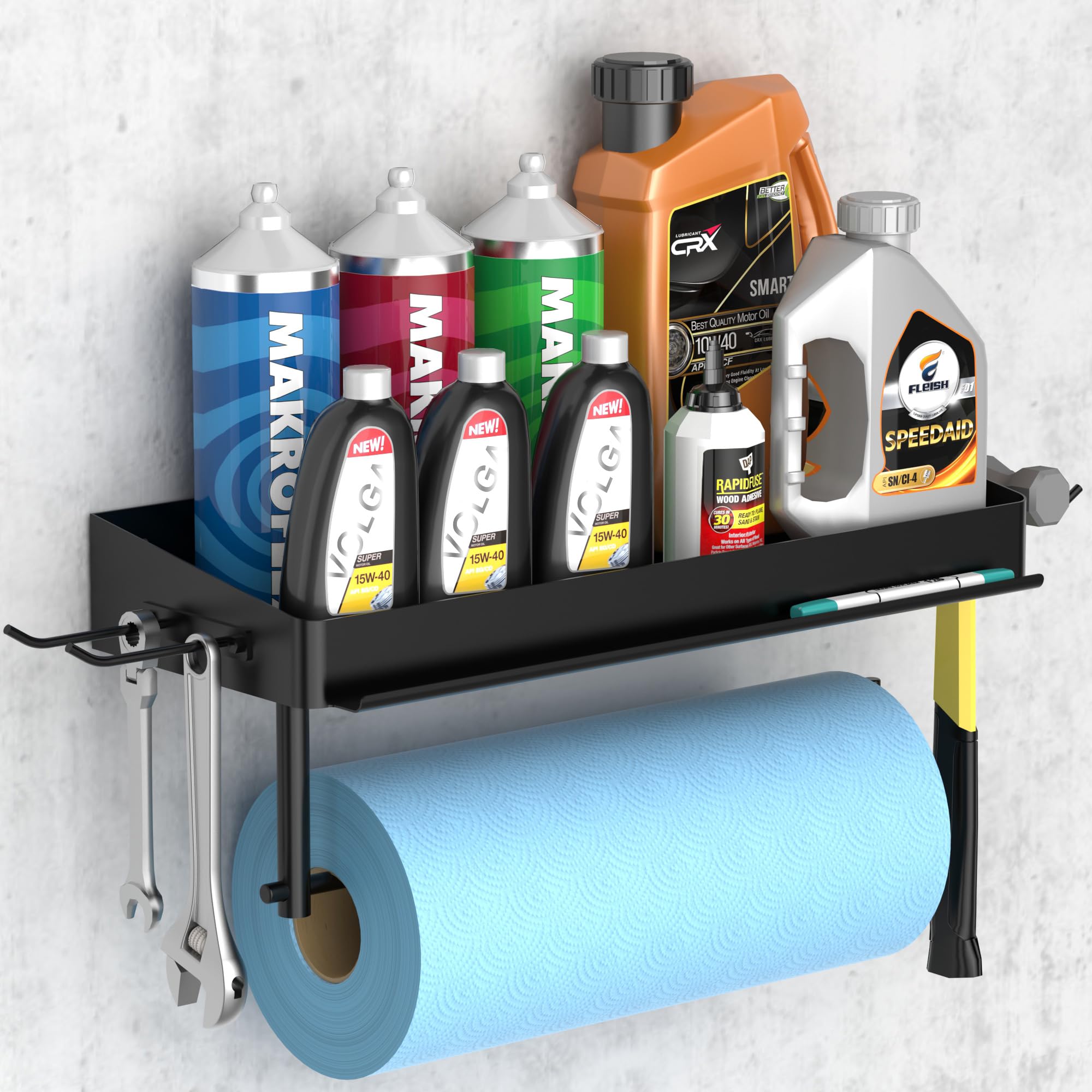 Taozun Self Adhesive Paper Towel Holder - Under Cabinet Paper Towel Rack for Kitchen, SUS304 Brushed Stainless Steel (No Drilling)