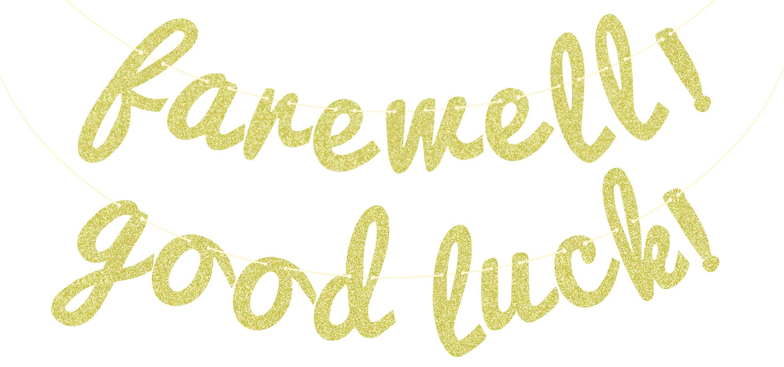 Farewell ! Good Luck ! Banner, Congrats Grad 2023, Happy Retirement, Graduation Retirement Party Decorations Gold Glitter.