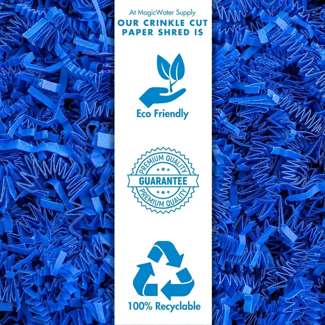 MagicWater Supply Crinkle Cut Paper Shred Filler (1 LB) for Gift Wrapping & Basket Filling - Sky Blue