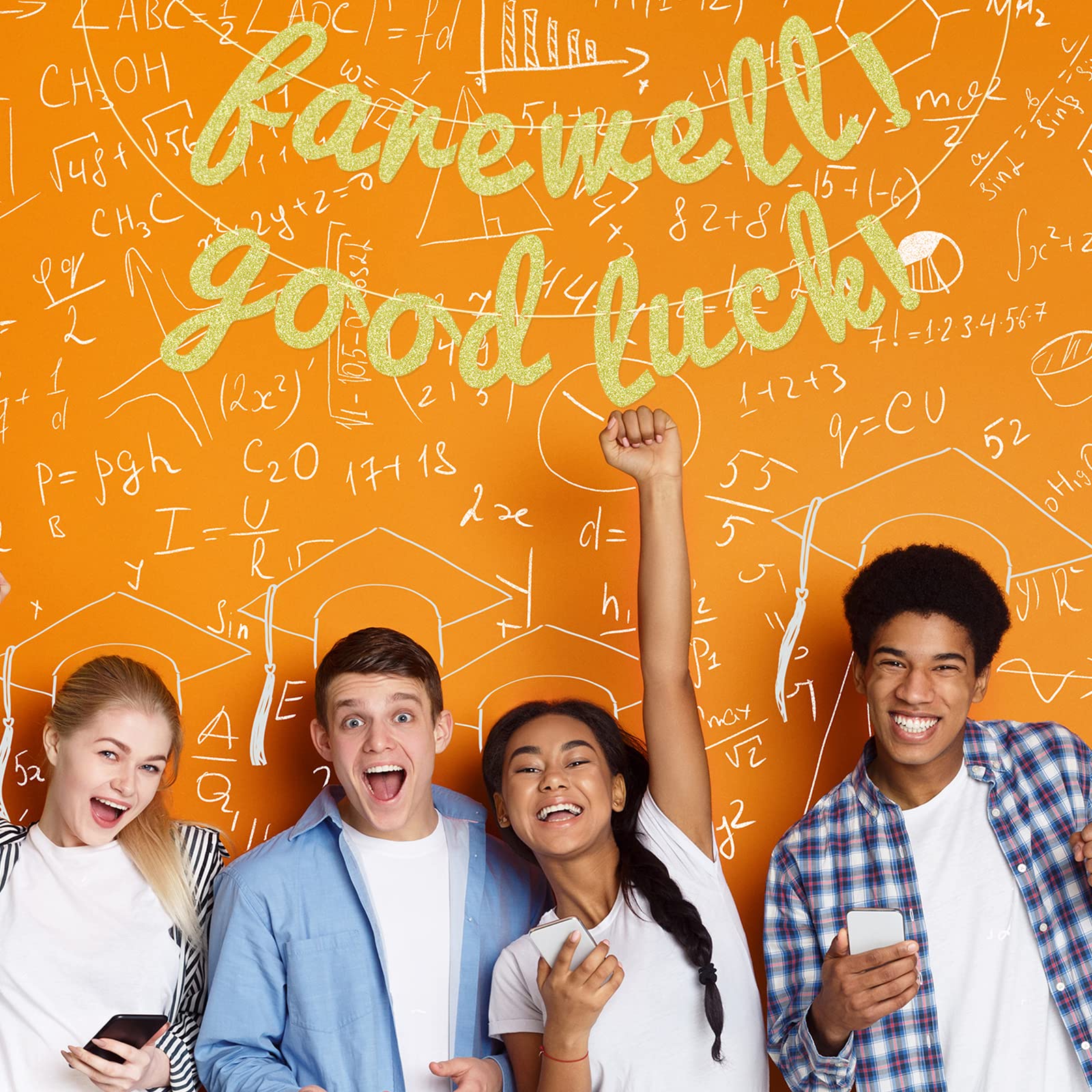 Farewell ! Good Luck ! Banner, Congrats Grad 2023, Happy Retirement, Graduation Retirement Party Decorations Gold Glitter.