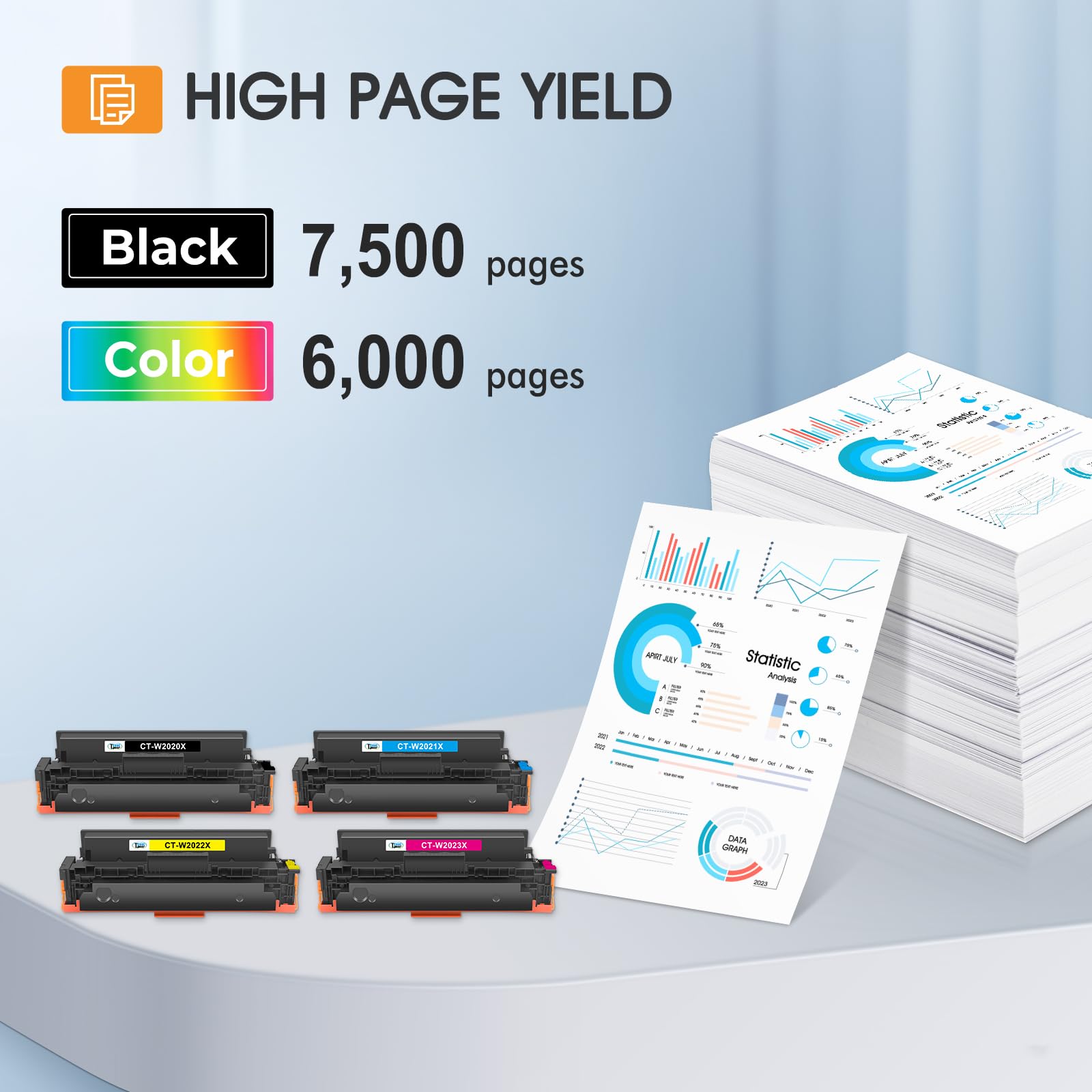 Cool Toner Compatible 414X Toner Cartridge Replacement for HP 414X 414A 414 W2020X Work with Color Pro MFP M479fdw M454dw M479fdn M454dn M479 Laser Printer Ink (Black Cyan Magenta Yellow, 4-Pack)