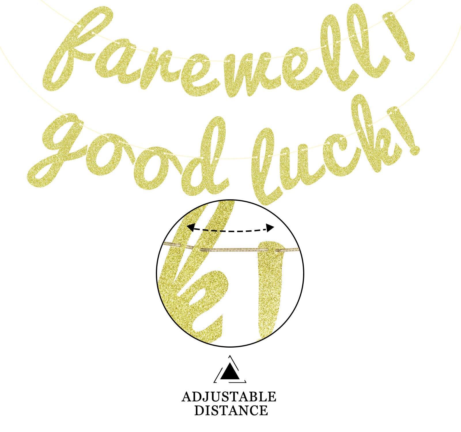 Farewell ! Good Luck ! Banner, Congrats Grad 2023, Happy Retirement, Graduation Retirement Party Decorations Gold Glitter.