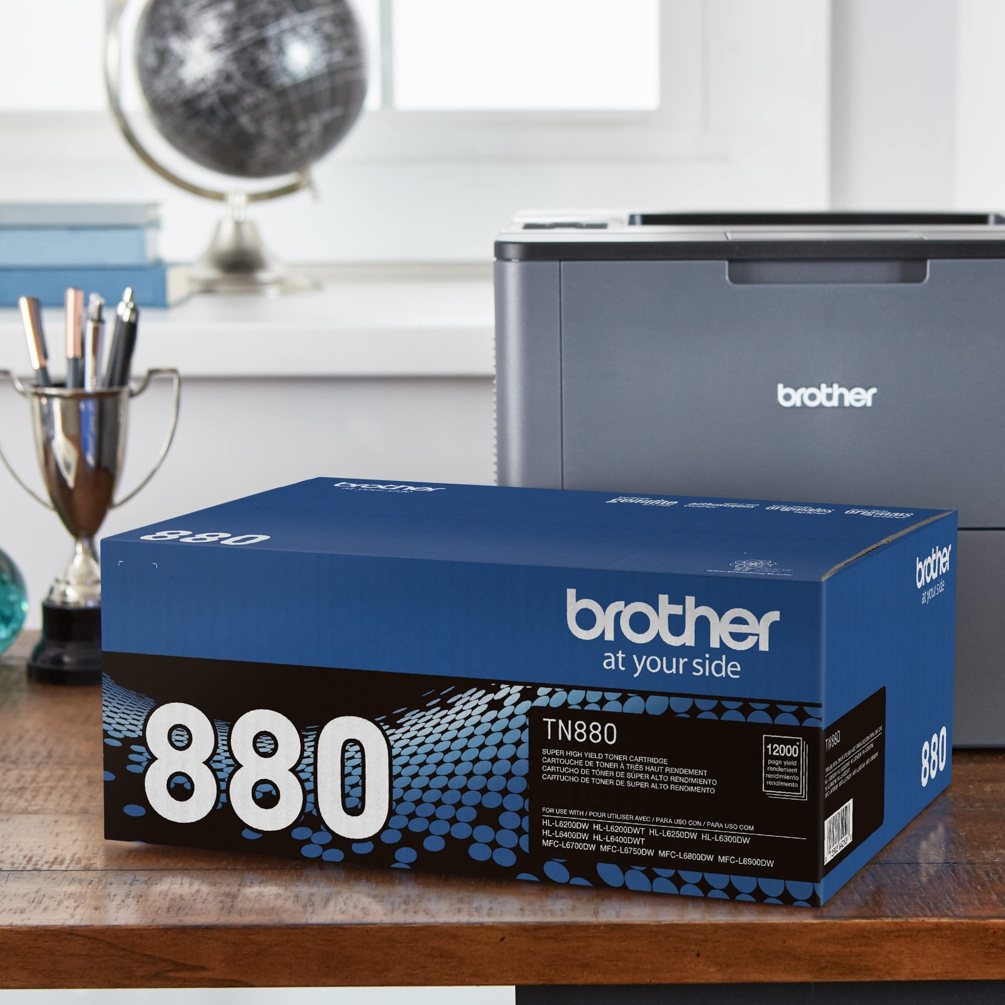 Brother Genuine Super High Yield Black Toner Cartridge 3-Pack, TN880, Replacement Black Toner, Page Yield Up to 12,000 Pages Each