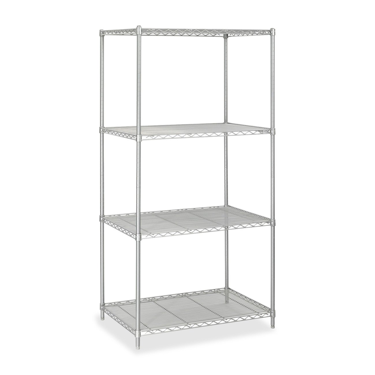 Safco Products Industrial Wire Shelving Starter Unit 36" W x 24" D x 72" H (Add-On Unit and Extra Shelf Pack Sold Separately), Metallic Gray