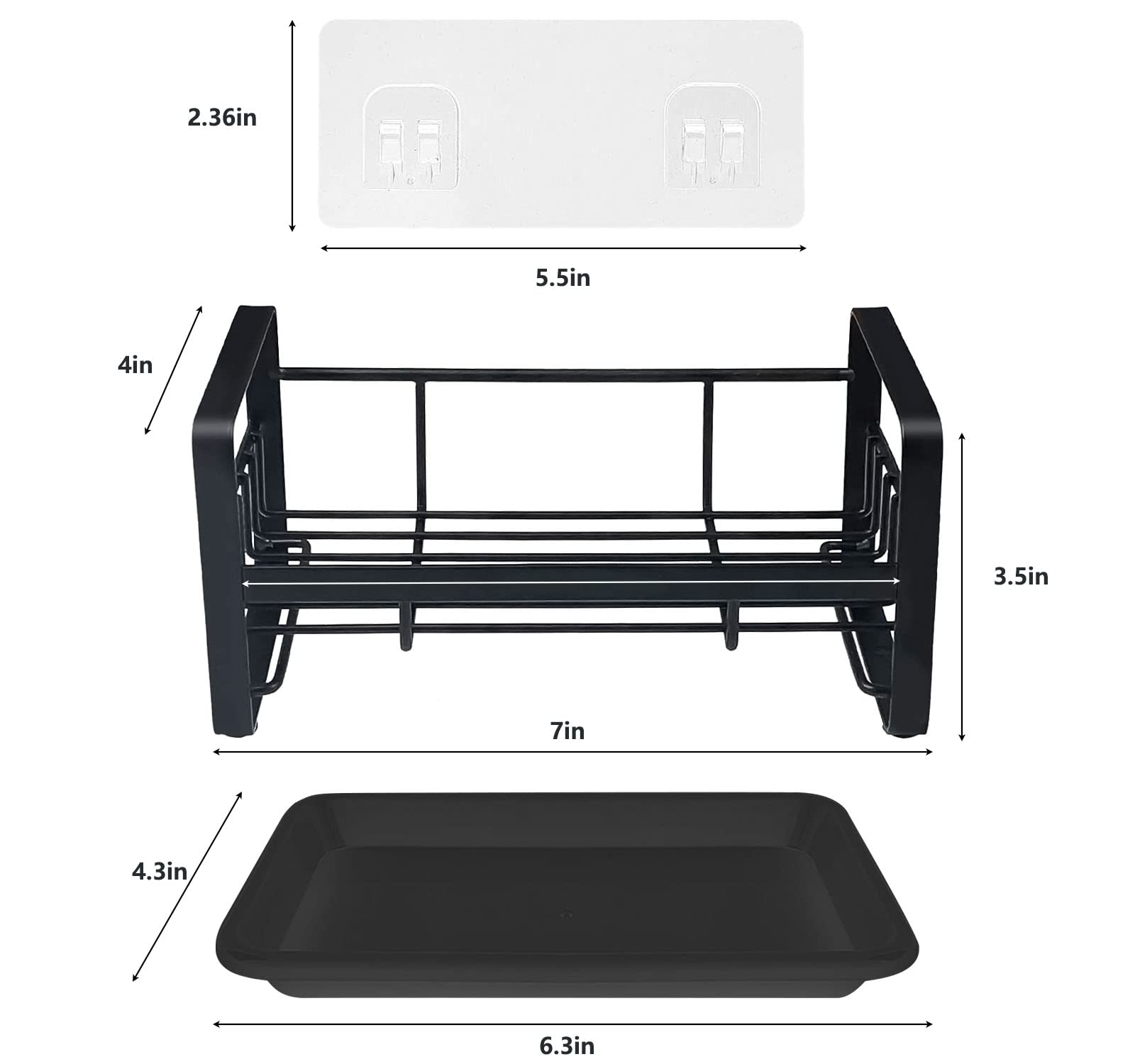 TWORIDER Kitchen Sink Caddy Sponge Holder,304 Stainless Steel Sink Caddy Sponge Holder Kitchen Sink Organizer,Sponge Holder For Kitchen Sink with Removable Drain Tray,Not Including Dispenser and Brush