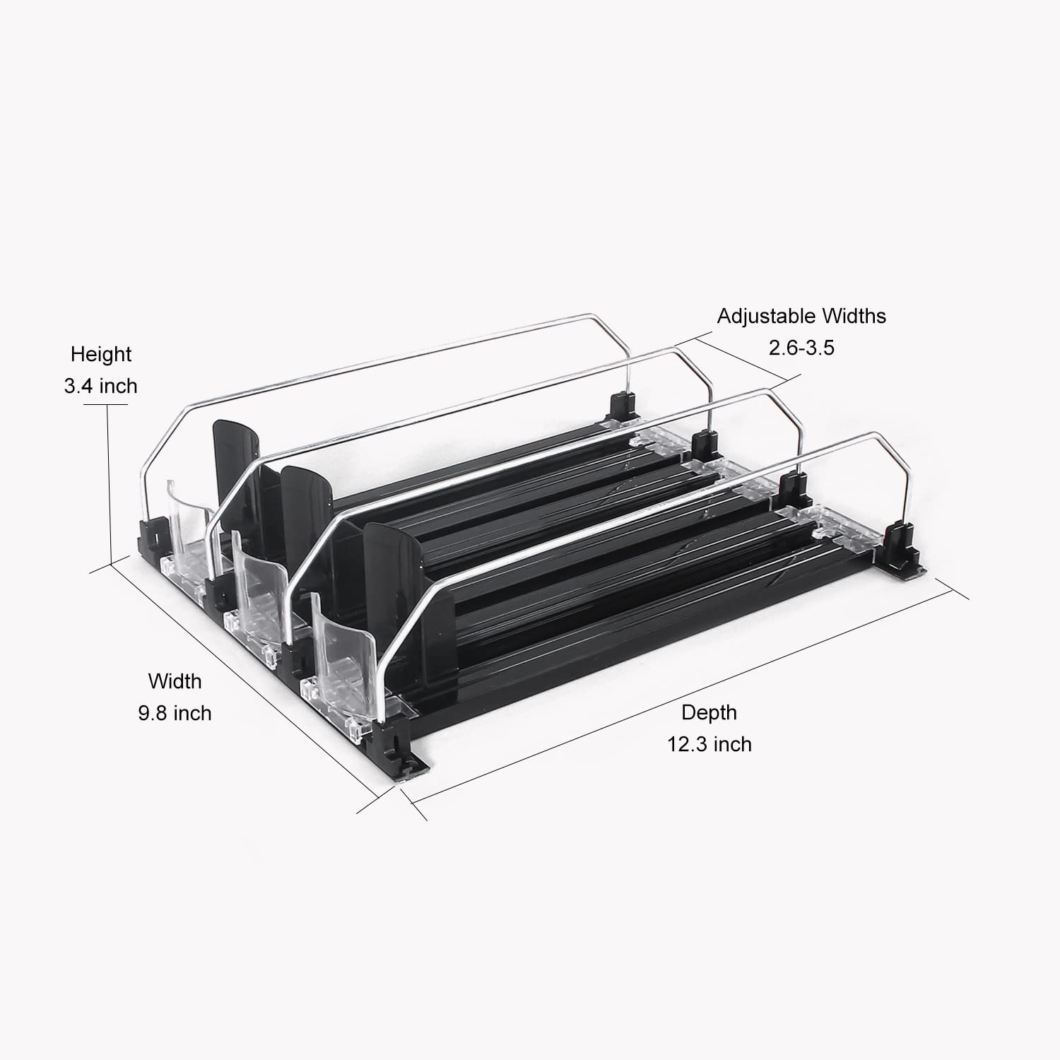 Drink Organizer for Fridge | Refrigerator Bottle Can Organizer, Self-Pushing Soda Can Dispenser Holds Up to 12 Cans, Beverage Storage for Pantry/Vending Machine