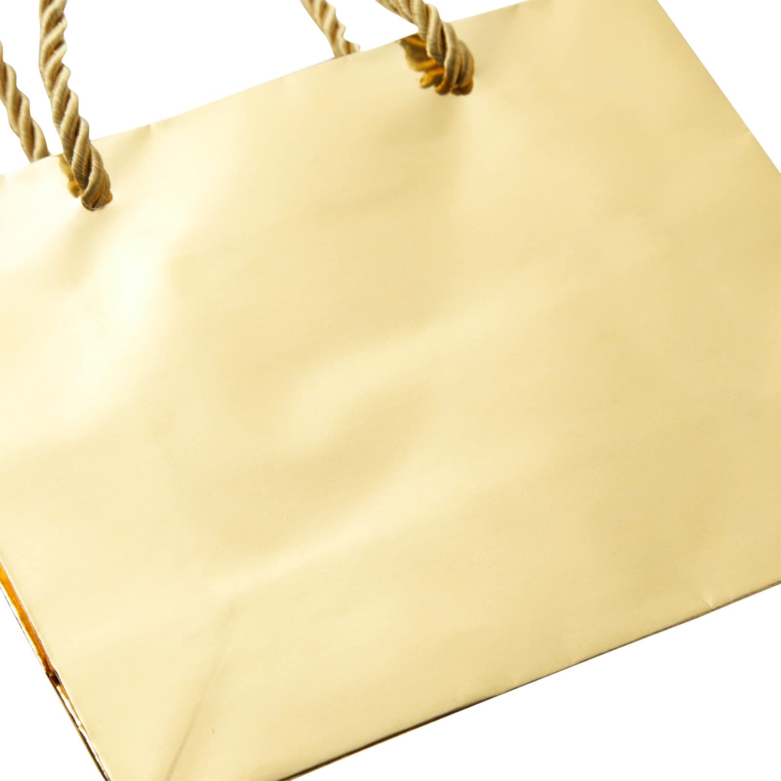 Sparkle and Bash 24 Pack Mini Metallic Rose Gold Gift Bags with Rope Handles, Reusable Paper Gift Bags (6 x 5 x 2.5 In)