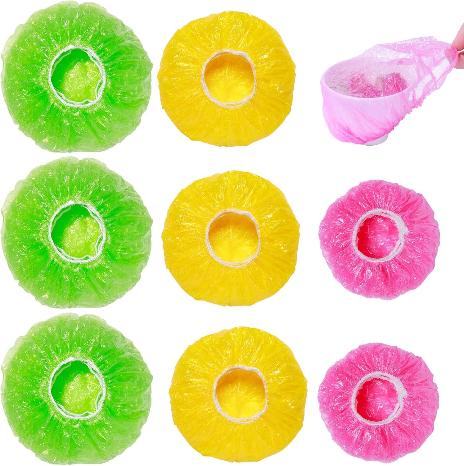 Elastic Food Storage Covers Reusable Stretch Plastic Wrap Bowl Covers Elastic Alternative to Foil for Family Outdoor Picnic 3 Size (60)