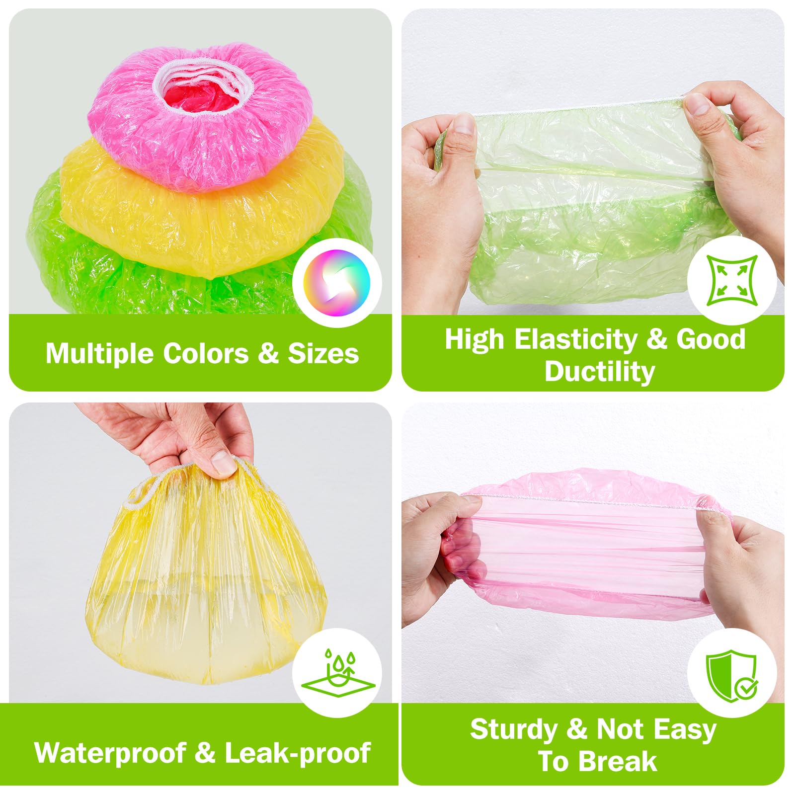 Elastic Food Storage Covers Reusable Stretch Plastic Wrap Bowl Covers Elastic Alternative to Foil for Family Outdoor Picnic 3 Size (60)