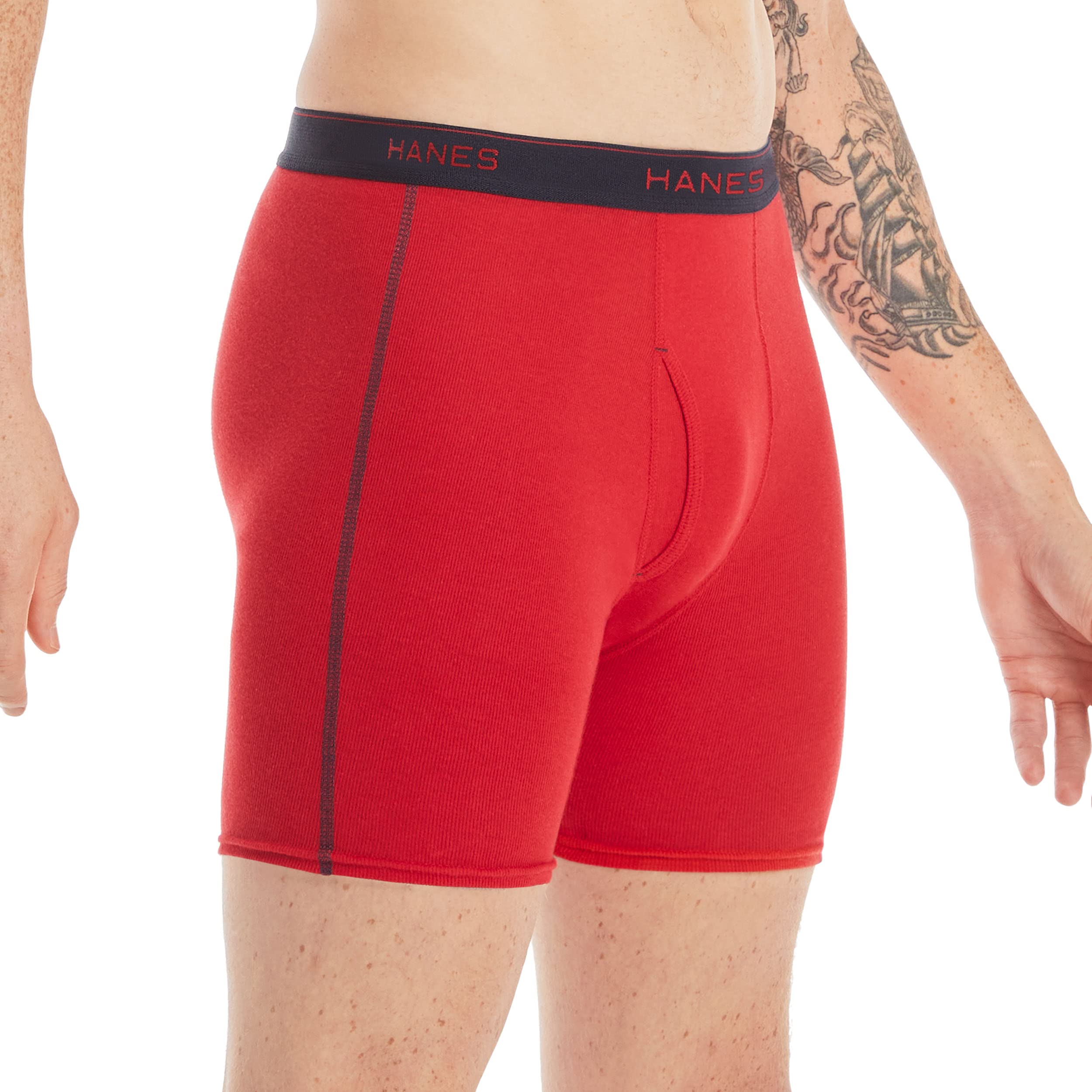 Hanes Men Hanes Boxer Briefs, Cool Dri Moisture-Wicking Underwear, Cotton No-Ride-up for Men, Multi-Packs Available
