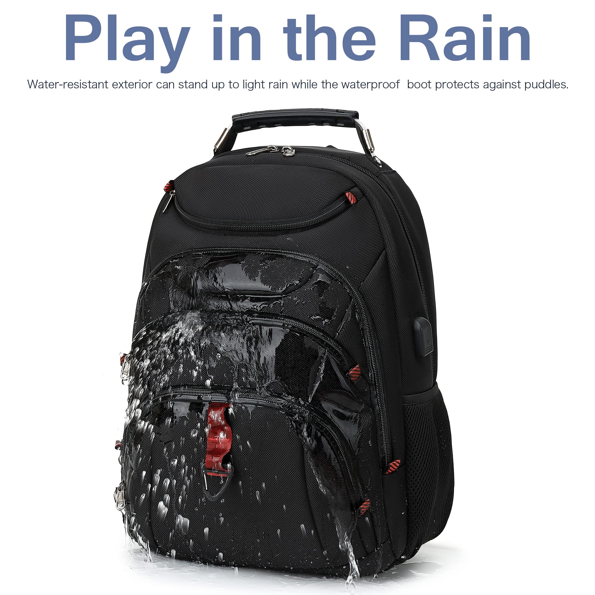 18.4 Extra Large Travel Laptop Backpack for Men, TSA Approved College High School Backpack with Suspended Load Technology-55L Expandable Gaming Laptop Backpack-Reduce Impact Force to 30%, Black.