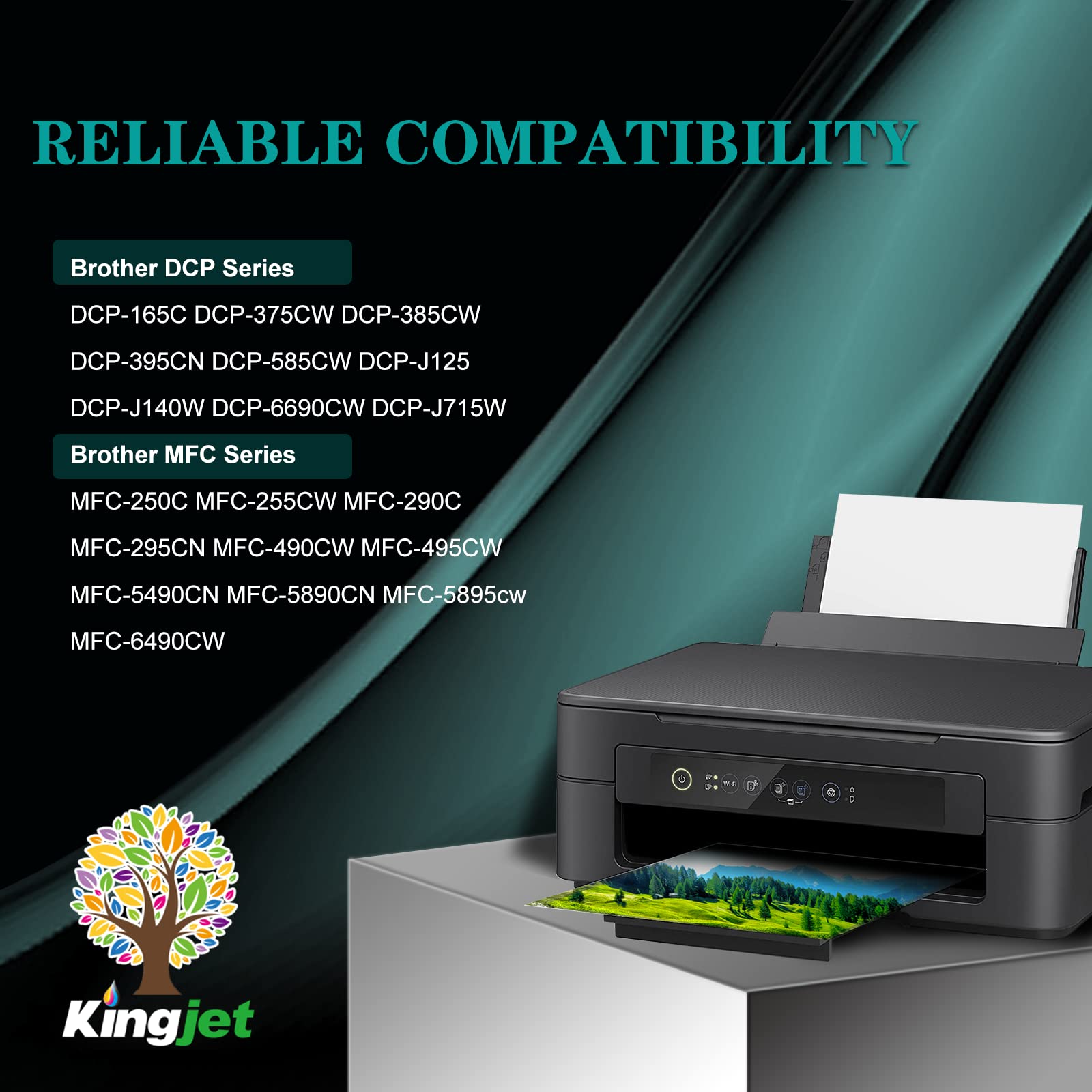 Kingjet Compatible Ink Cartridge Replacement for Brother LC61 LC 61 LC-61 for MFC-495CW MFC-490CW MFC-J615W MFC-5895CW MFC-J410W MFC-6490CW, MFC-6890CDW, 15 Pack (6 Black 3 Cyan 3 Magenta 3 Yellow)