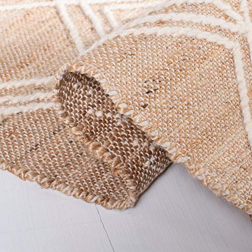 Safavieh Kilim Collection 3' x 5' Natural/Ivory KLM454A Handmade Moroccan Boho Fringe Jute Area Rug
