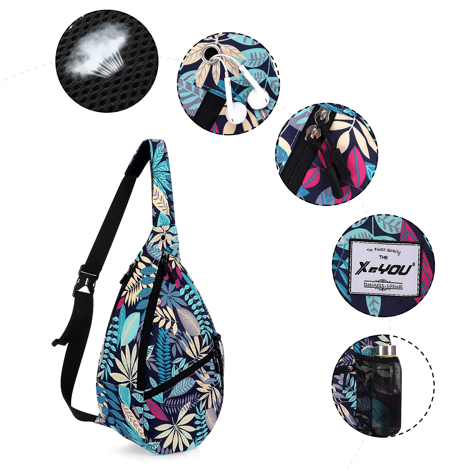 XEYOU Unisex Sling Bag Multipurpose Crossbody Shoulder Bag Travel Chest Pack for Men Women Lightweight Casual Daypacks (Cotton)