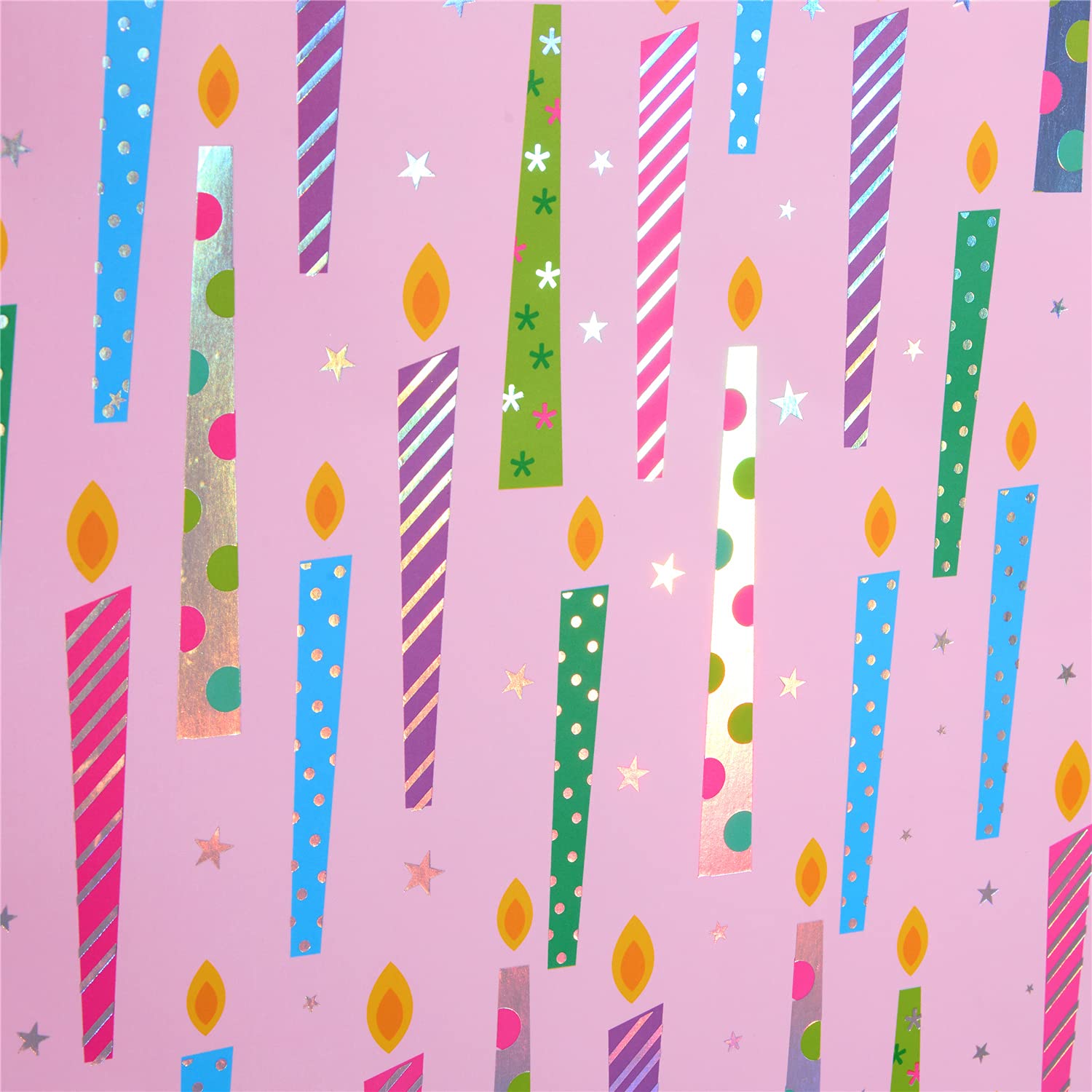 SUNCOLOR 16" Extra Large Gift Bag with Tissue Paper for Girls (Happy Birthday Candles)