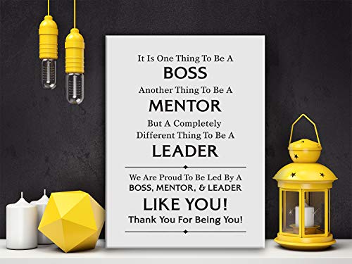 Thank You Boss Gift Canvas Wall Art -It is One Thing to Be A Boss Sign - Boss Appreciation Canvas Wall Art Gifts - Easel & Hanging Hook 11.5x15 Inch