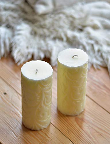 Magik Life Decorative Pillar Candles-3x6 inch - Unscented Long Lasting Handcrafted Royal Candles for Home Decoration Restaurant Weddings Spa Events Church- 70 Hour Burn Time - Smokeless & Dripless