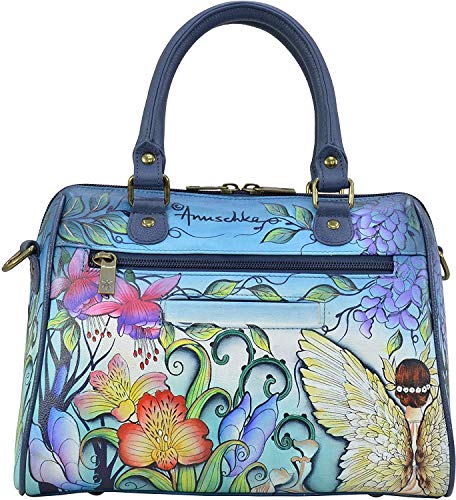 Anuschka Hand Painted Leather Women's Zip Around Classic Satchel - Enchanted Garden