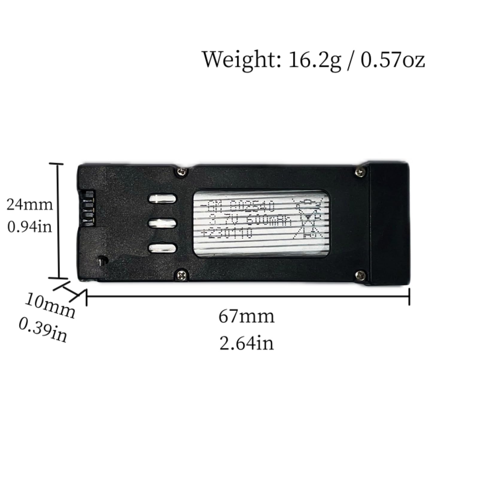 VOCTI 3.7V 600mAh Battery for E58 S168 JY019 JD-19 Foldable Drone Original Battery RC Aircraft Battery Accessory with USB Charging Cable (3 Pack)