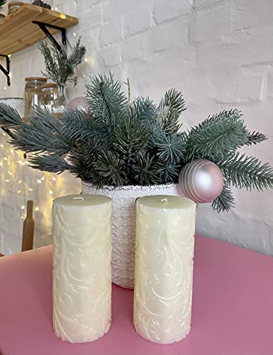 Magik Life Decorative Pillar Candles-3x6 inch - Unscented Long Lasting Handcrafted Royal Candles for Home Decoration Restaurant Weddings Spa Events Church- 70 Hour Burn Time - Smokeless & Dripless