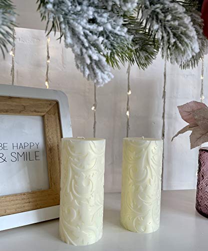 Magik Life Decorative Pillar Candles-3x6 inch - Unscented Long Lasting Handcrafted Royal Candles for Home Decoration Restaurant Weddings Spa Events Church- 70 Hour Burn Time - Smokeless & Dripless