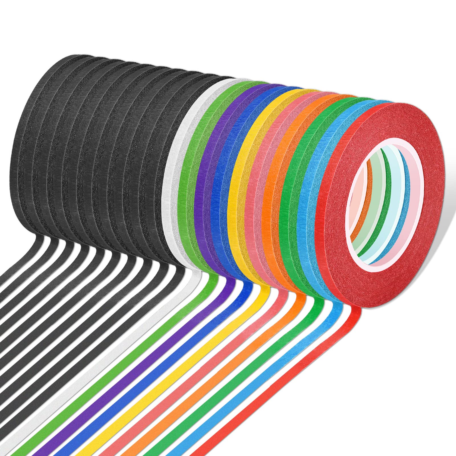 20 Rolls 1/8 Whiteboard Tape Line, Selizo 3mm Thin Tape for Dry Erase Board, Pinstriping Tape, Draping Tape, Chart Tape for White Board Accessories DIY Art Crafts