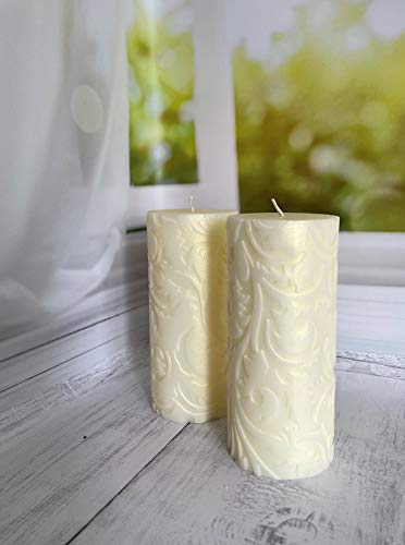 Magik Life Decorative Pillar Candles-3x6 inch - Unscented Long Lasting Handcrafted Royal Candles for Home Decoration Restaurant Weddings Spa Events Church- 70 Hour Burn Time - Smokeless & Dripless