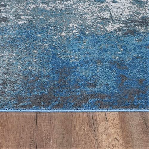LUXE WEAVERS Modern Abstract Coastal Gray Blue 5x7 Area Rug, Stain Resistant Living Room Carpet