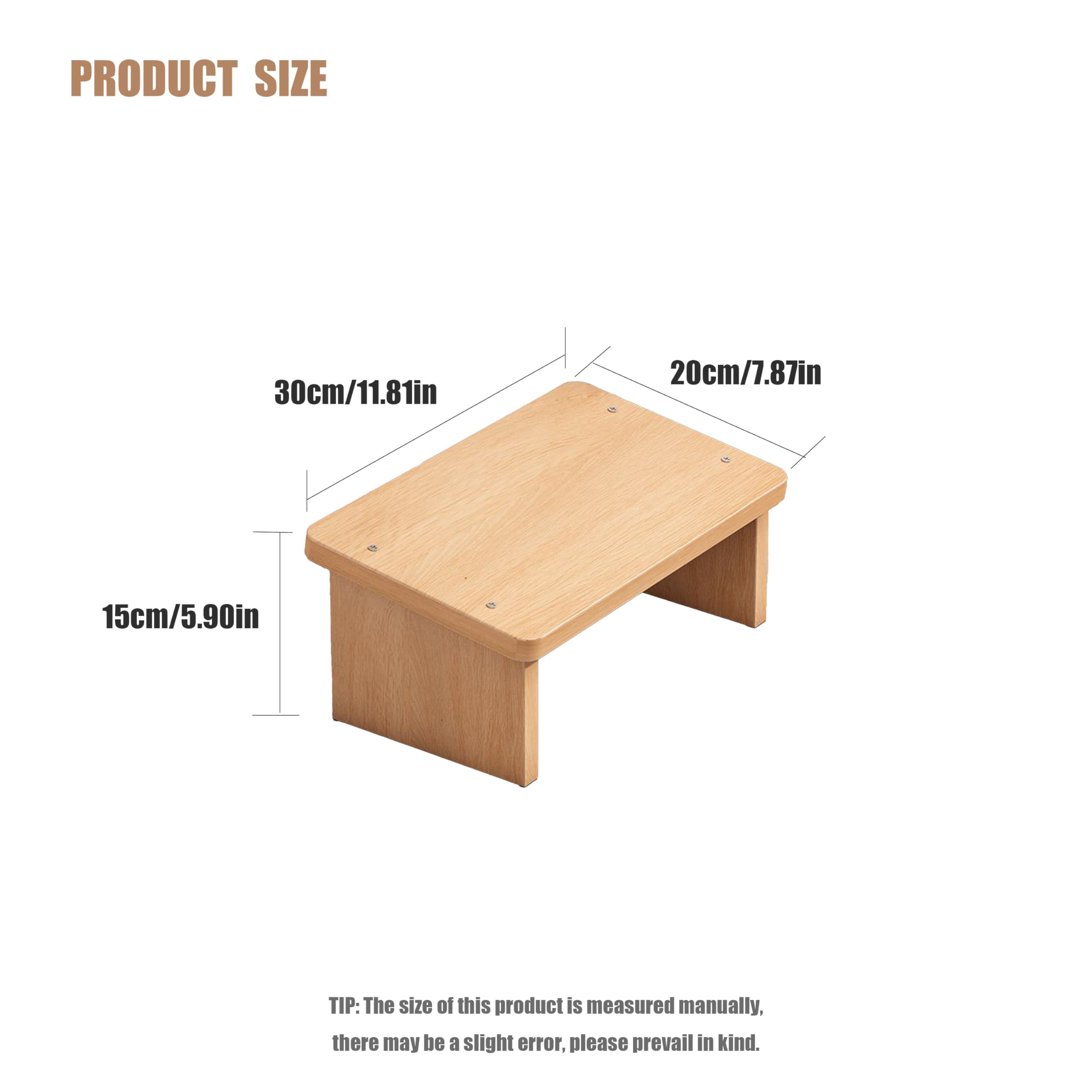 Wooden Under Desk Footrest, Foot Stool Under Desk, Ergonomic Foot Nursing Stool, Office Nonslip Wooden Step Stool Foot Rest, Portable Slanted Foot Rest Stool for Home Office Kitchen Bedroom