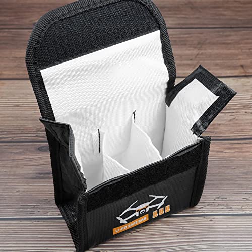 The Lord of the Tools Battery Explosion-proof Safety Bag Compatible with DJI Mini 3 Pro Drone Battery Safety Charging Storage Bag Replacement 121x95x63mm L Size
