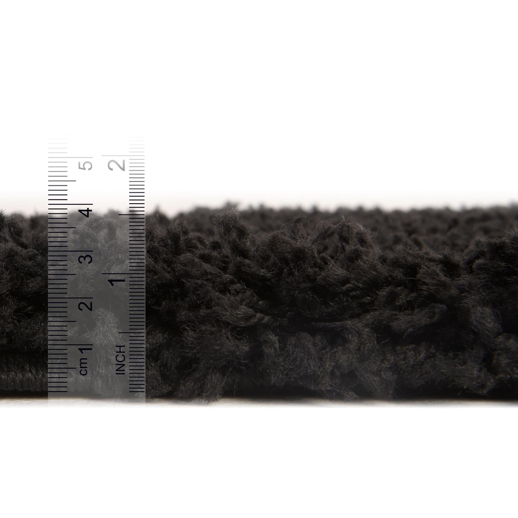 Rugs.com - Über Cozy Solid Shag Collection Rug – 9' x 12' Jet Black Shag Rug Perfect for Living Rooms, Large Dining Rooms, Open Floorplans