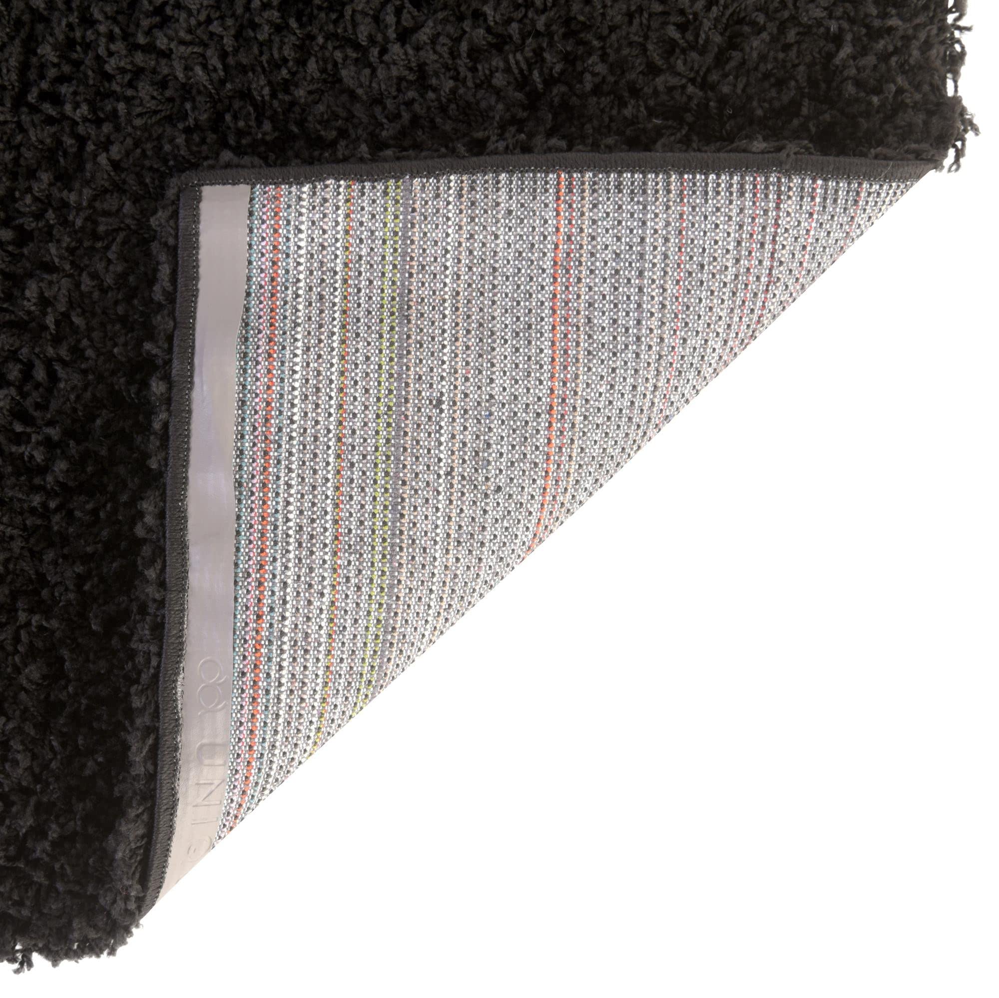 Rugs.com - Über Cozy Solid Shag Collection Rug – 9' x 12' Jet Black Shag Rug Perfect for Living Rooms, Large Dining Rooms, Open Floorplans