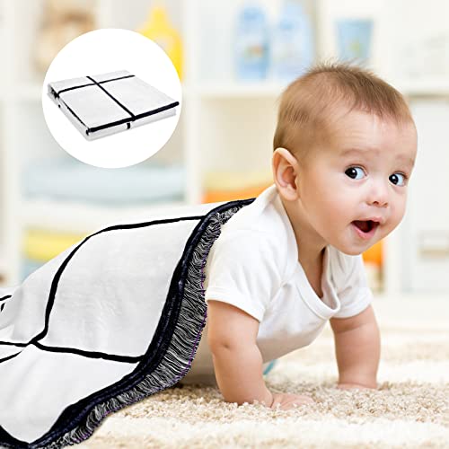 Sublimation Blanket Personalized Sublimation Throw Blanket 60 x 40 Inches with 20 Printable Panels Baby Printed Blanket Flannel Fleece Blanket with Tassels for Heat Press Home Sofa Bedroom
