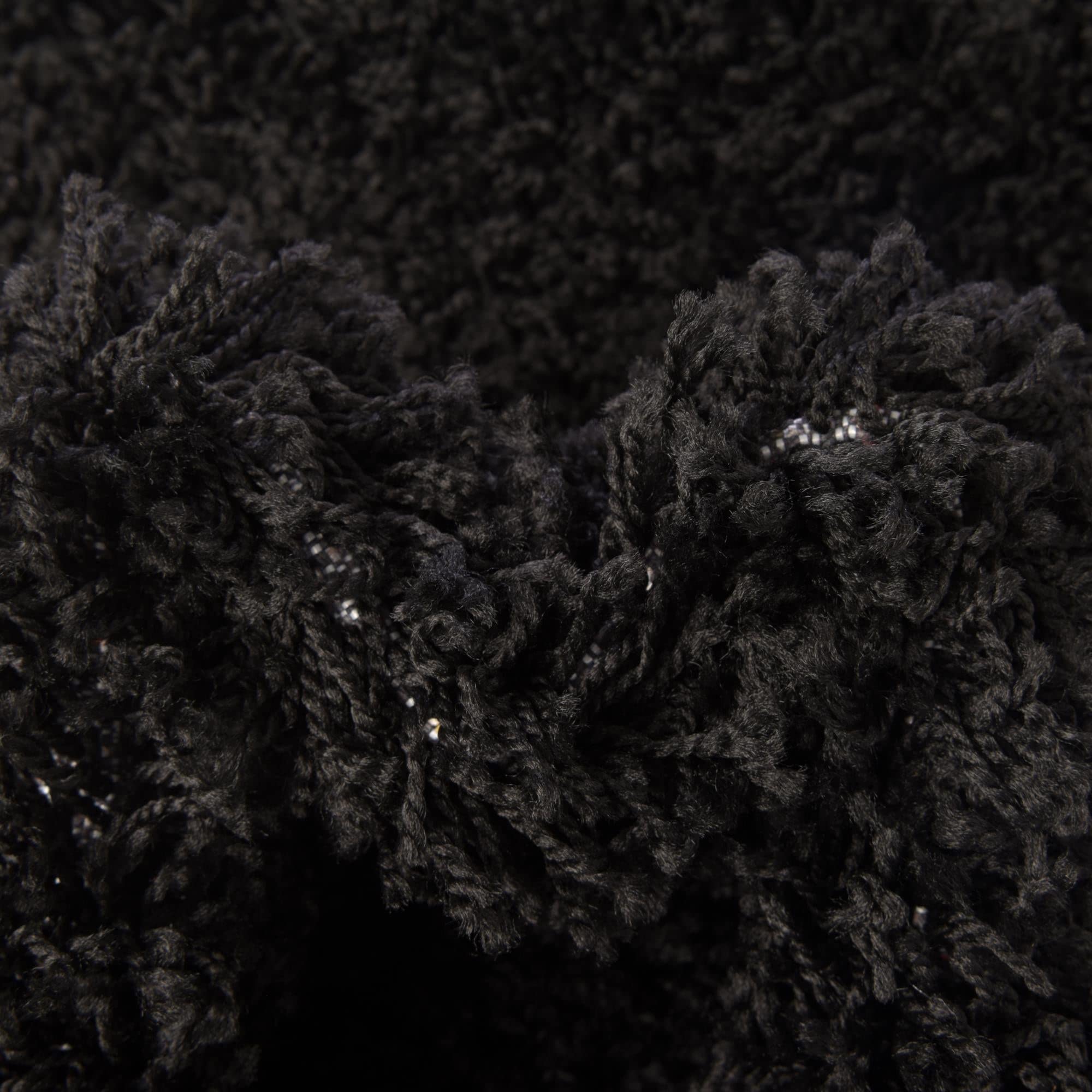 Rugs.com - Über Cozy Solid Shag Collection Rug – 9' x 12' Jet Black Shag Rug Perfect for Living Rooms, Large Dining Rooms, Open Floorplans