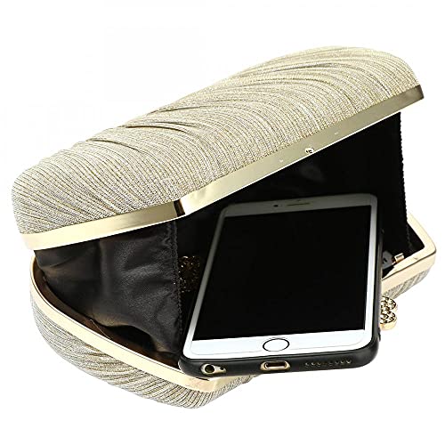 Evening Clutch Bag, Elegant Clutch Purses for Women Wedding Cocktail Party Handbag Clutch Wallets (Silver)