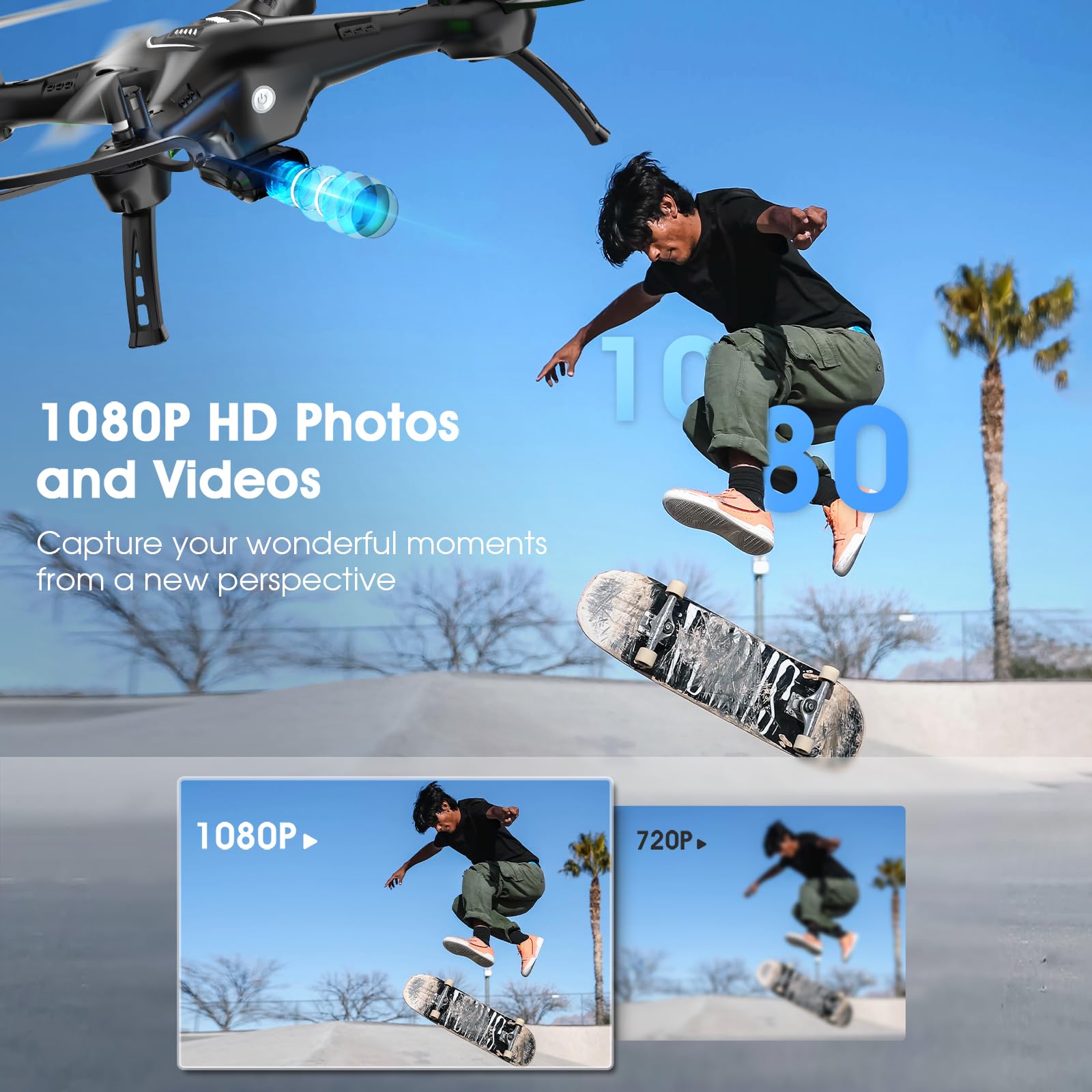 ATTOP FPV Drone with Camera for Adults/Kids/Beginners, Total 30 Mins Flight time FPV Drones, 120°Wide View, Easy Control with Remote/App/Voice/Gesture/Gravity, 1 Key Operation, Boys & Girls Toy Drone, CPSIA Certified