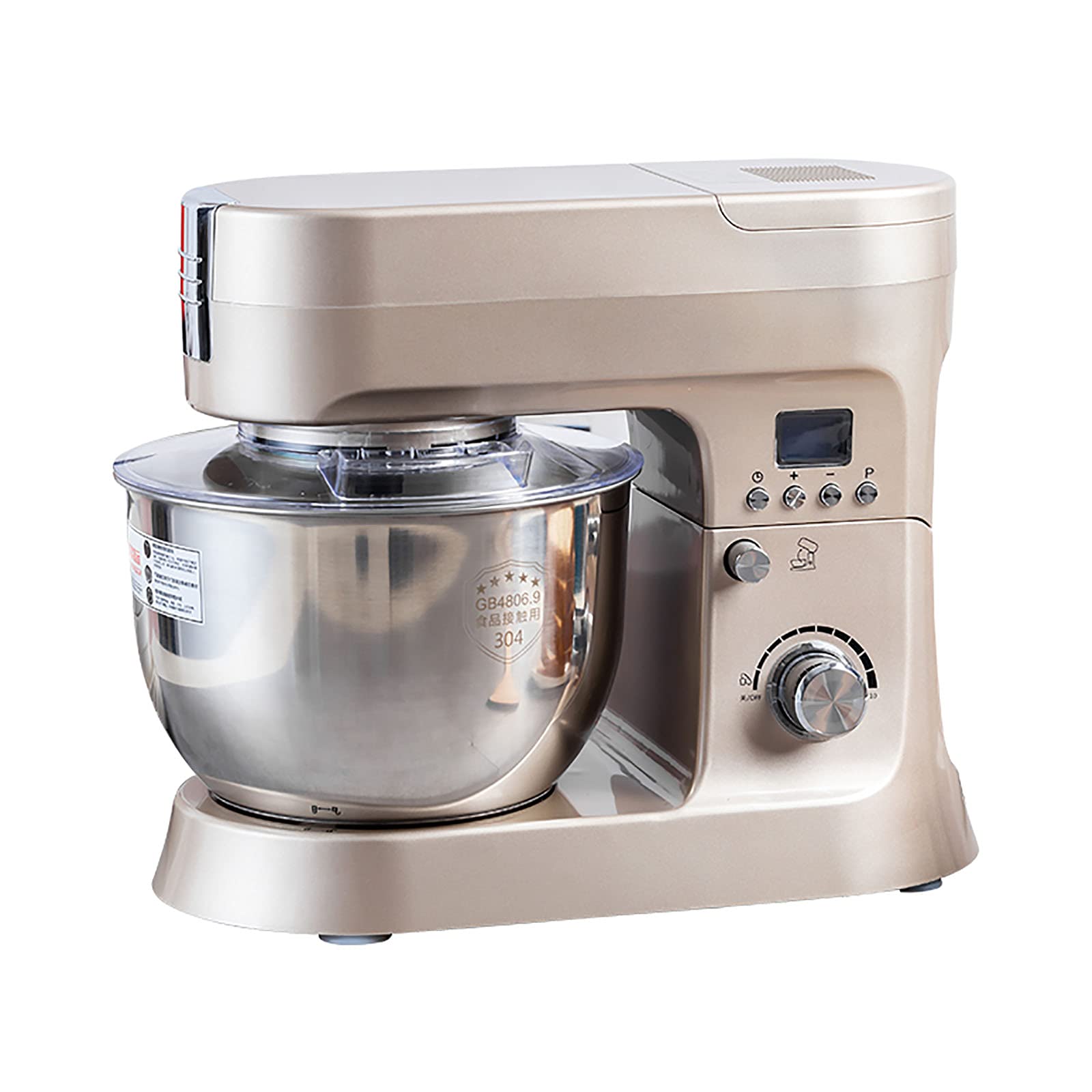 CLING 1000W Kitchen Stand Mixer Dough Mixers 10 Speed LED Liquid Crystal Display Timing Function with Dough Hook, Beater & Egg Whisk 6.2L Large Capacity